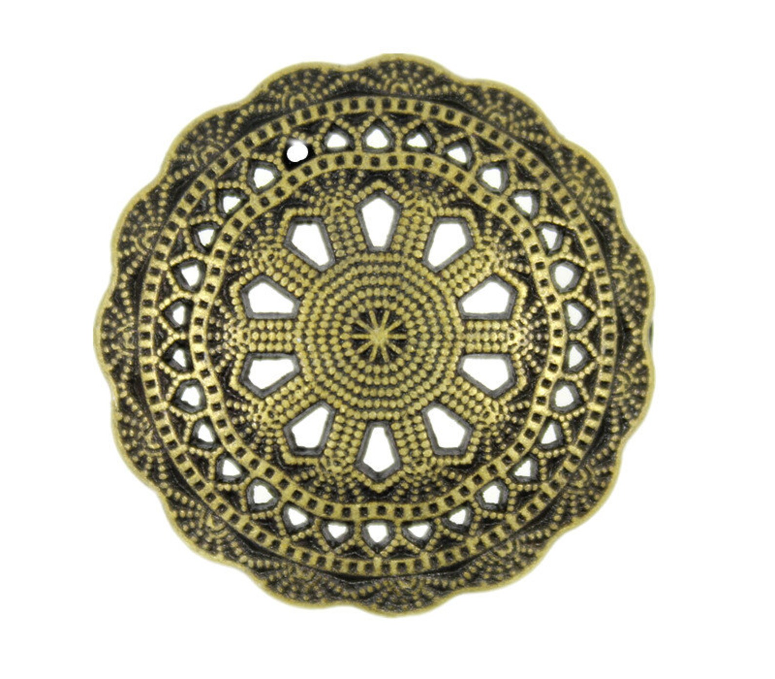 Metal Buttons - Medieval Filigree Metal Buttons , Antiqued Brass Color ...