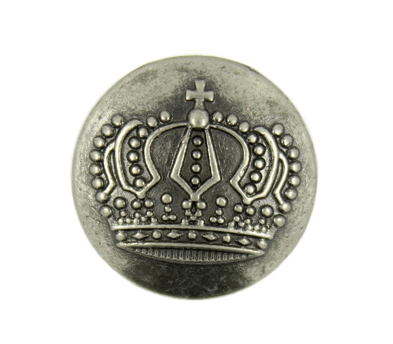 Metal Buttons Victorian Crown Metal Buttons Gray Silver | Etsy