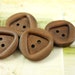 Wooden Buttons - Antiqued Triangle Recessed Center Brown Wooden Buttons ...