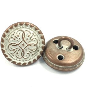 Wholesale Metal Buttons - Islamic Flower Metal Buttons , Copper White ...