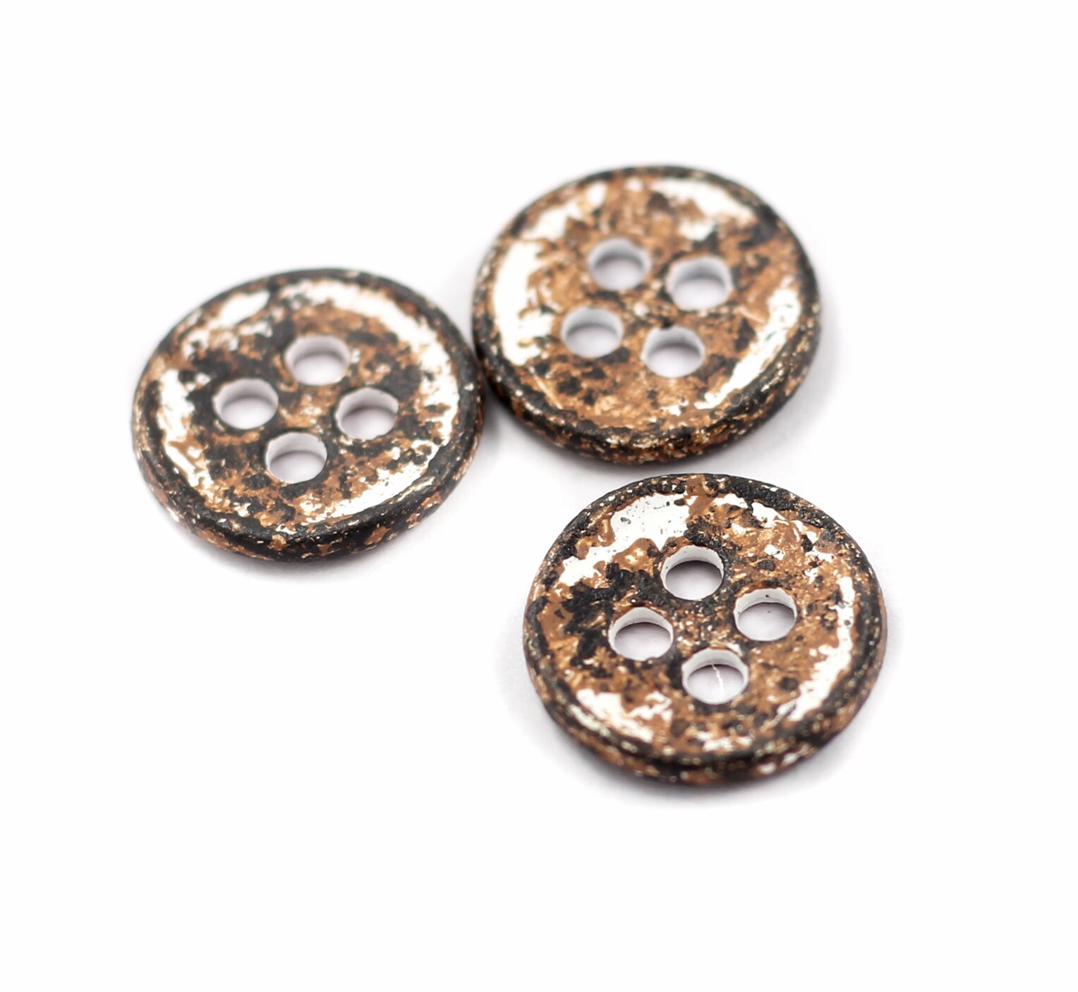 Metal Buttons Curved Edge Metal Buttons White Rust Color - Etsy UK