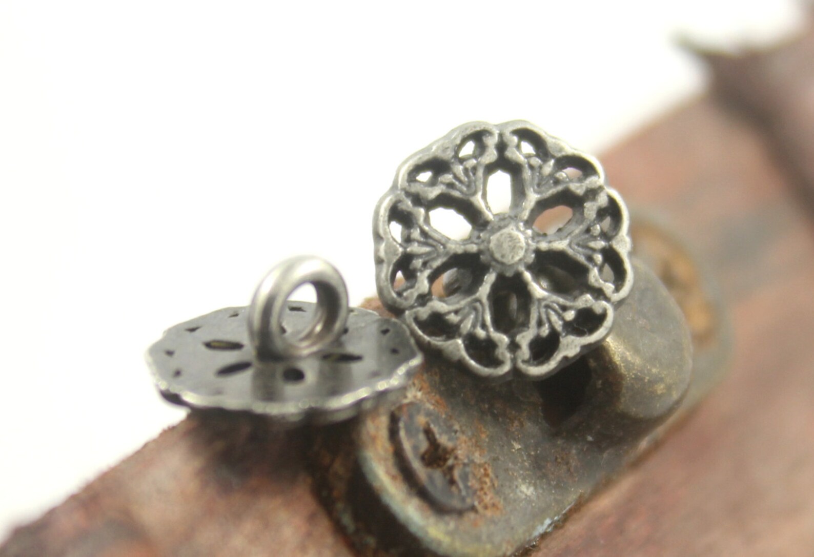 Metal Buttons Medieval Filigree Metal Buttons Gray Silver - Etsy