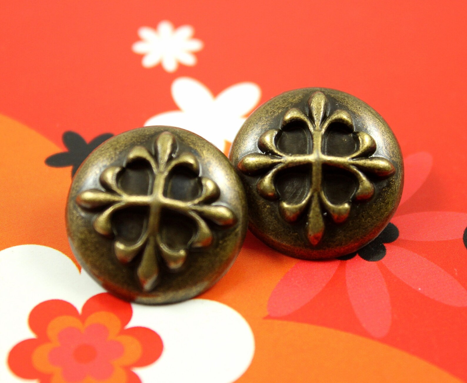 Metal Buttons Baroque Cross Metal Buttons Antique Brass - Etsy