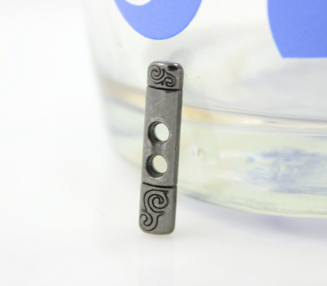 Metal Buttons - Cirrus Carving Oval Cylinder Gunmetal Metal Hole ...