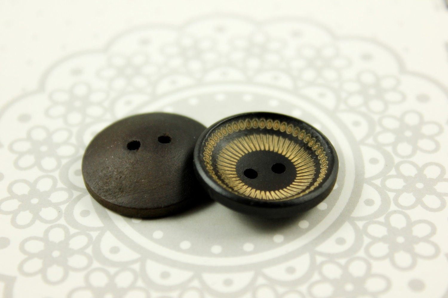 Wooden Buttons Japanese Style Deep Concave Wood buttons with | Etsy