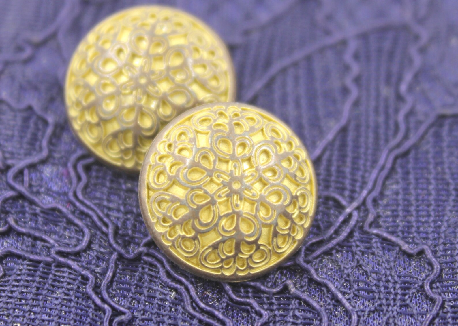 Metal Buttons Leaf Vines Metal Buttons Yellow Copper Color - Etsy