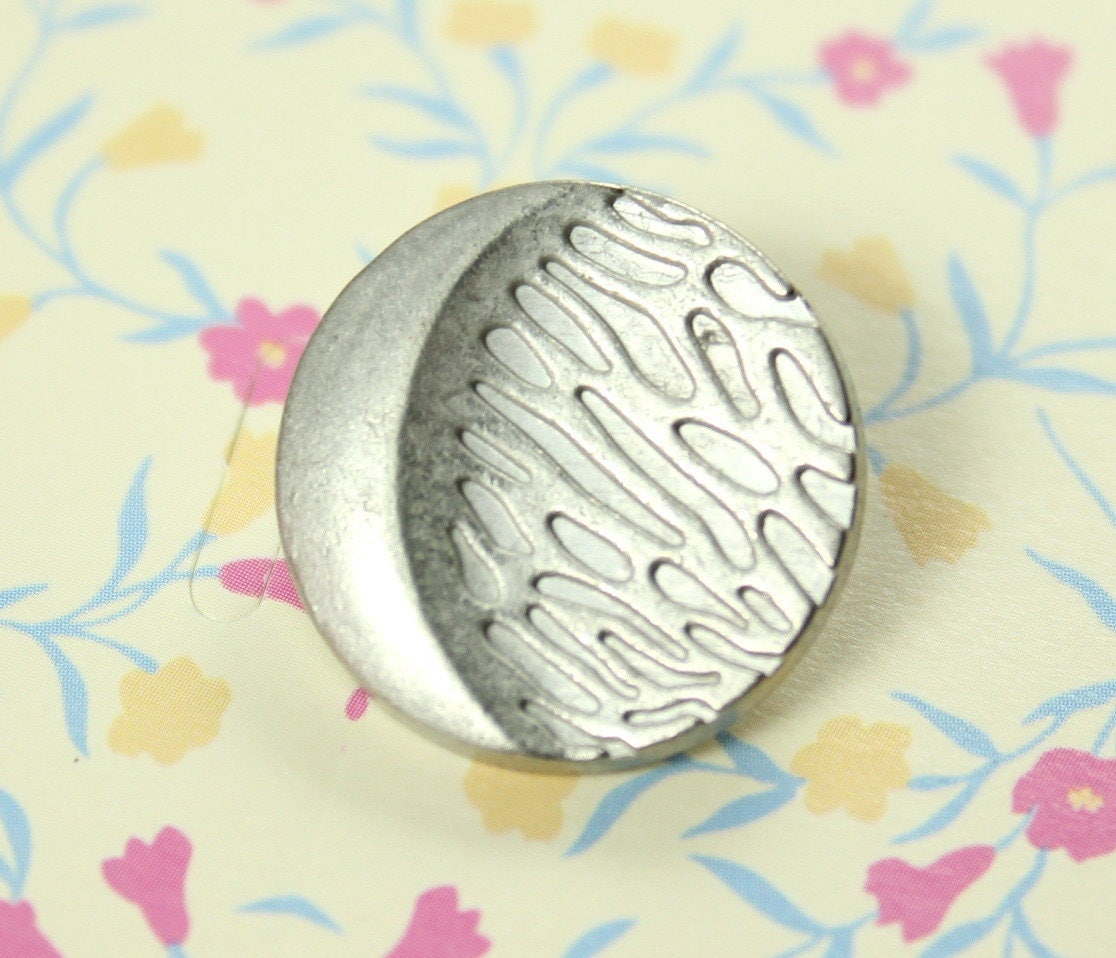 Metal Buttons the Crescent Metal Buttons Matte Silver | Etsy