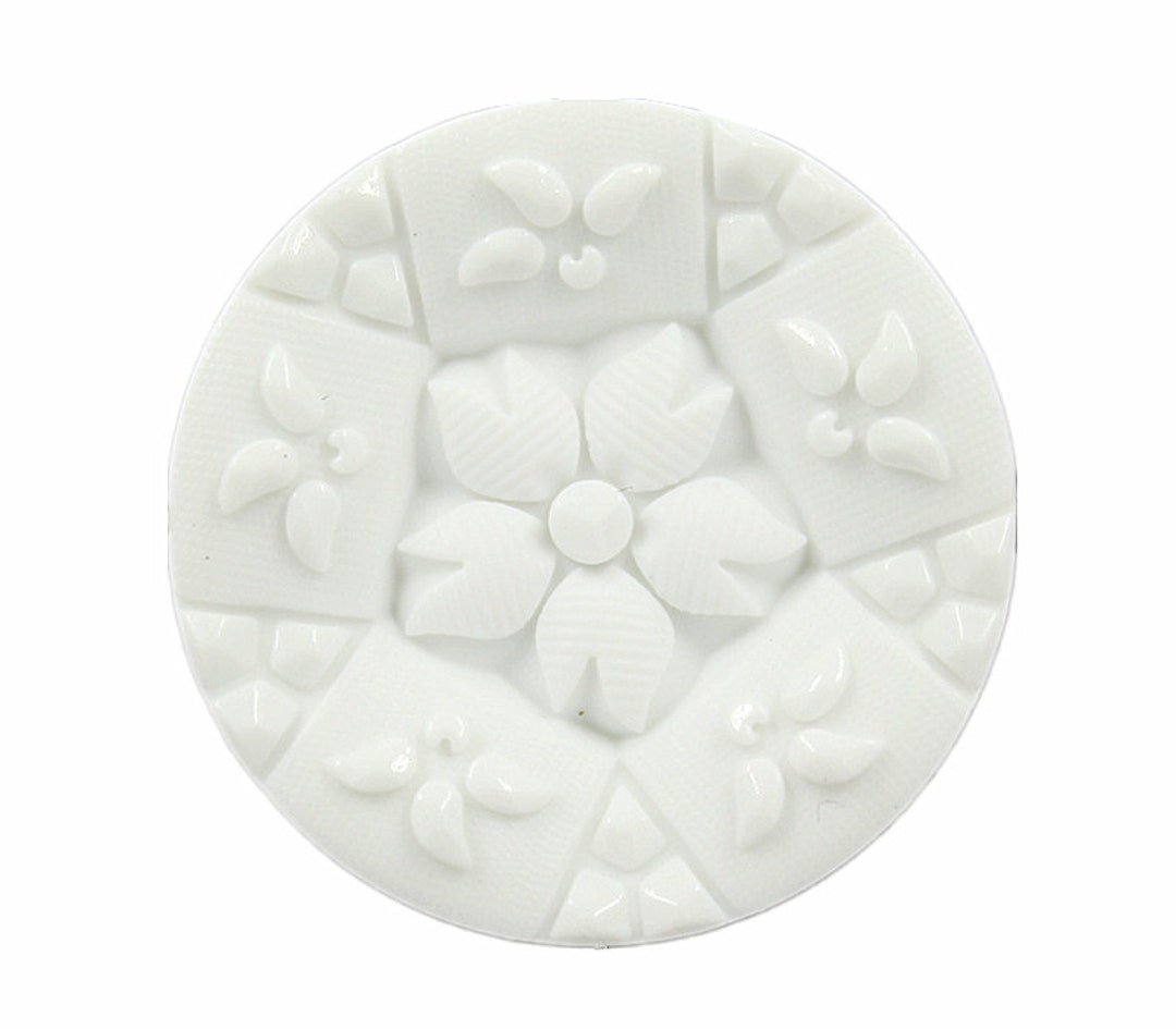 Flower Buttons - Sakura and Petals White Plastic Buttons. 10 in a Set ...