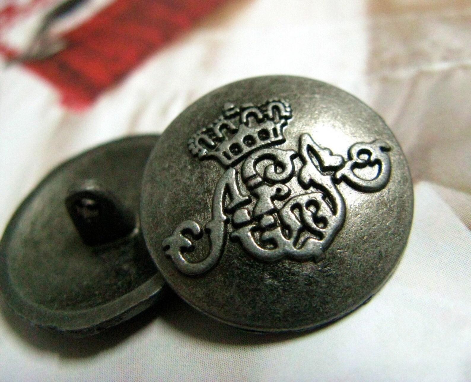 Metal Buttons Monogram Metal Buttons Gray Silver Color - Etsy