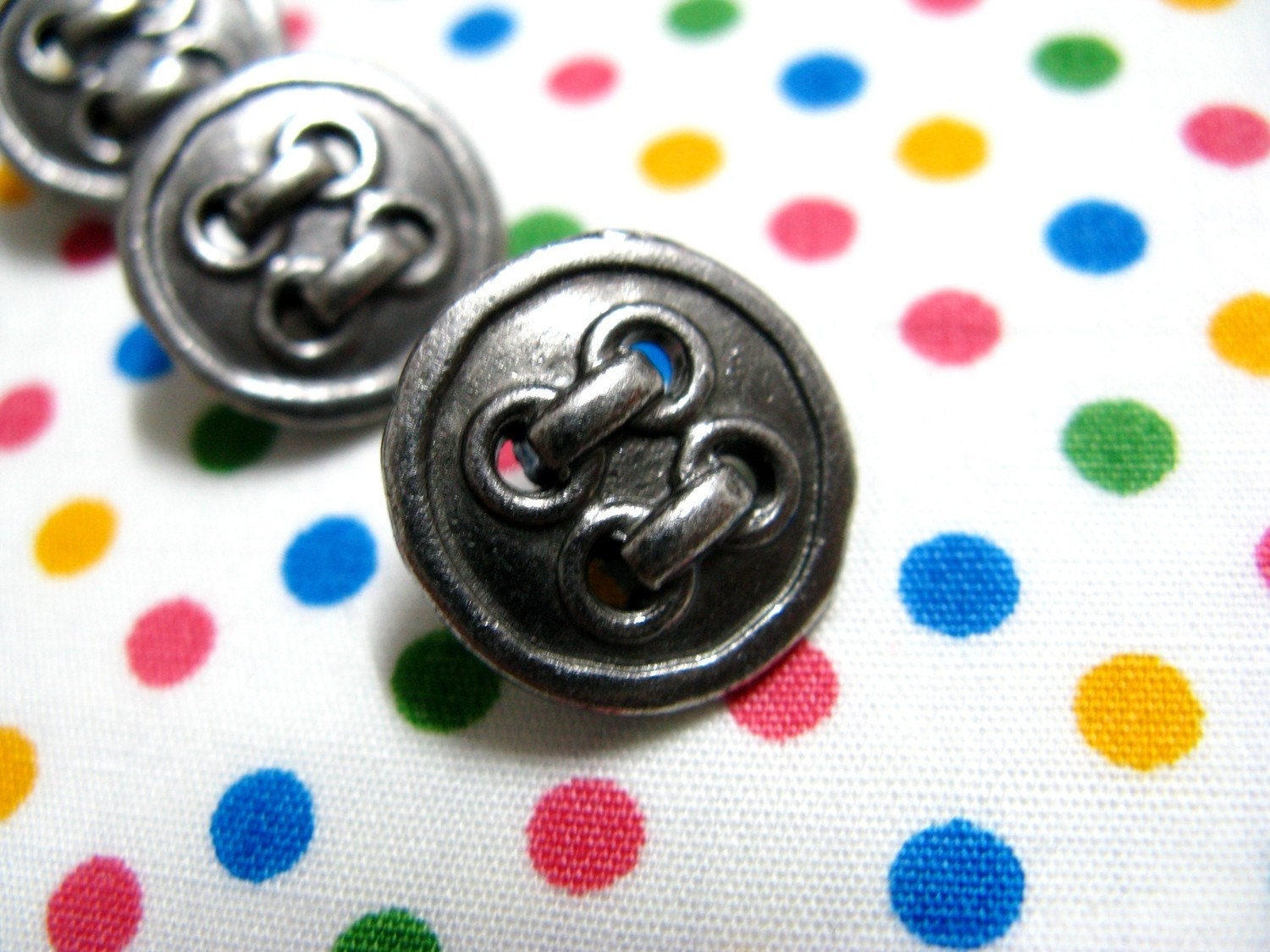 Metal Buttons Imitate 4 Holes Metal Buttons Gray Silver | Etsy