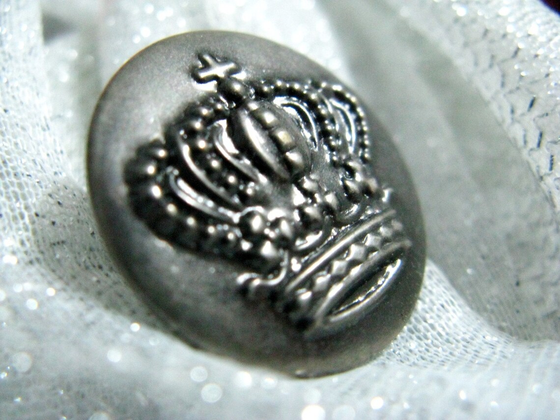 Metal Buttons - CROWN Metal Buttons , Gunmetal Color , Shank , 0.79 ...