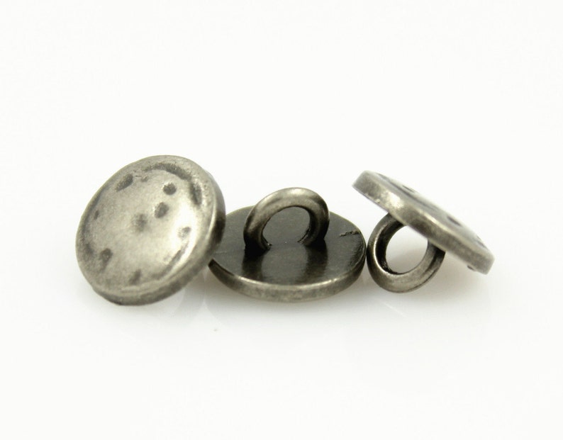 Metal Buttons - Gray Silver Metal Buttons , Shank , 0.39 Inch , 10 Pcs ...