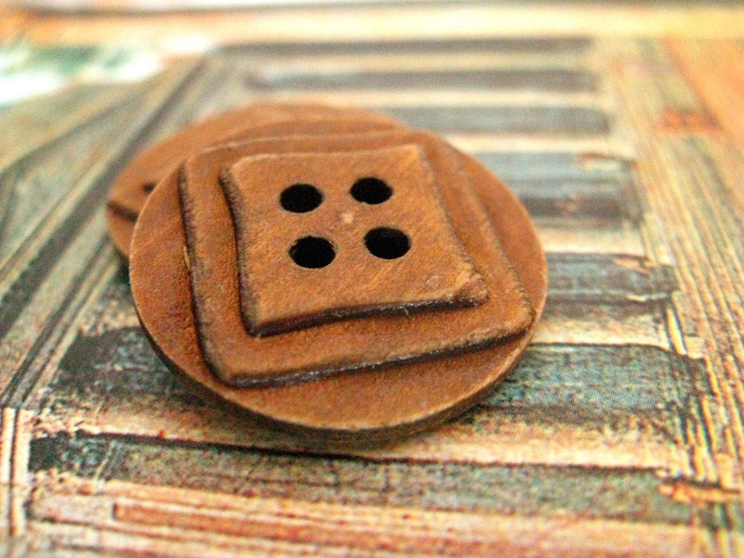 Wood Buttons Antique Square and Round Cascading Walnut Wood - Etsy