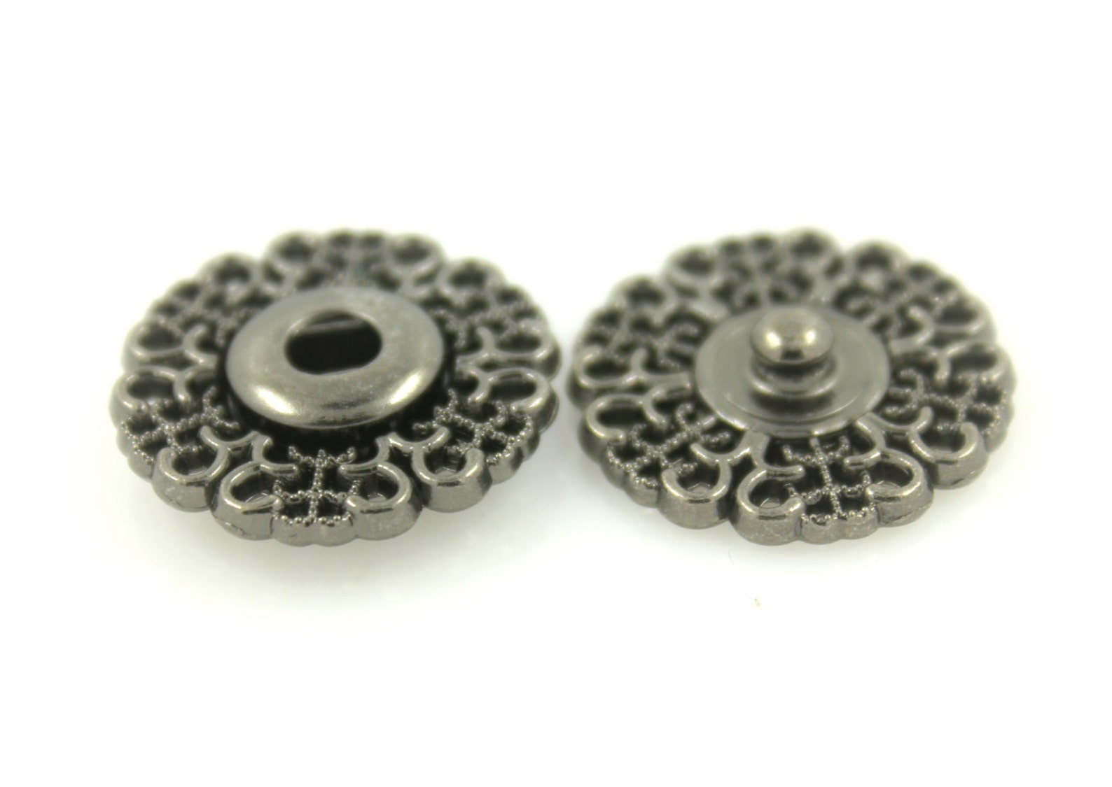 Motif Metal Snap Buttons , Gunmetal Color , Openwork , 0.79 Inch , 5 ...