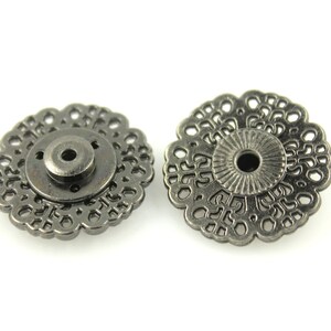 Motif Metal Snap Buttons , Gunmetal Color , Openwork , 0.79 Inch , 5 ...