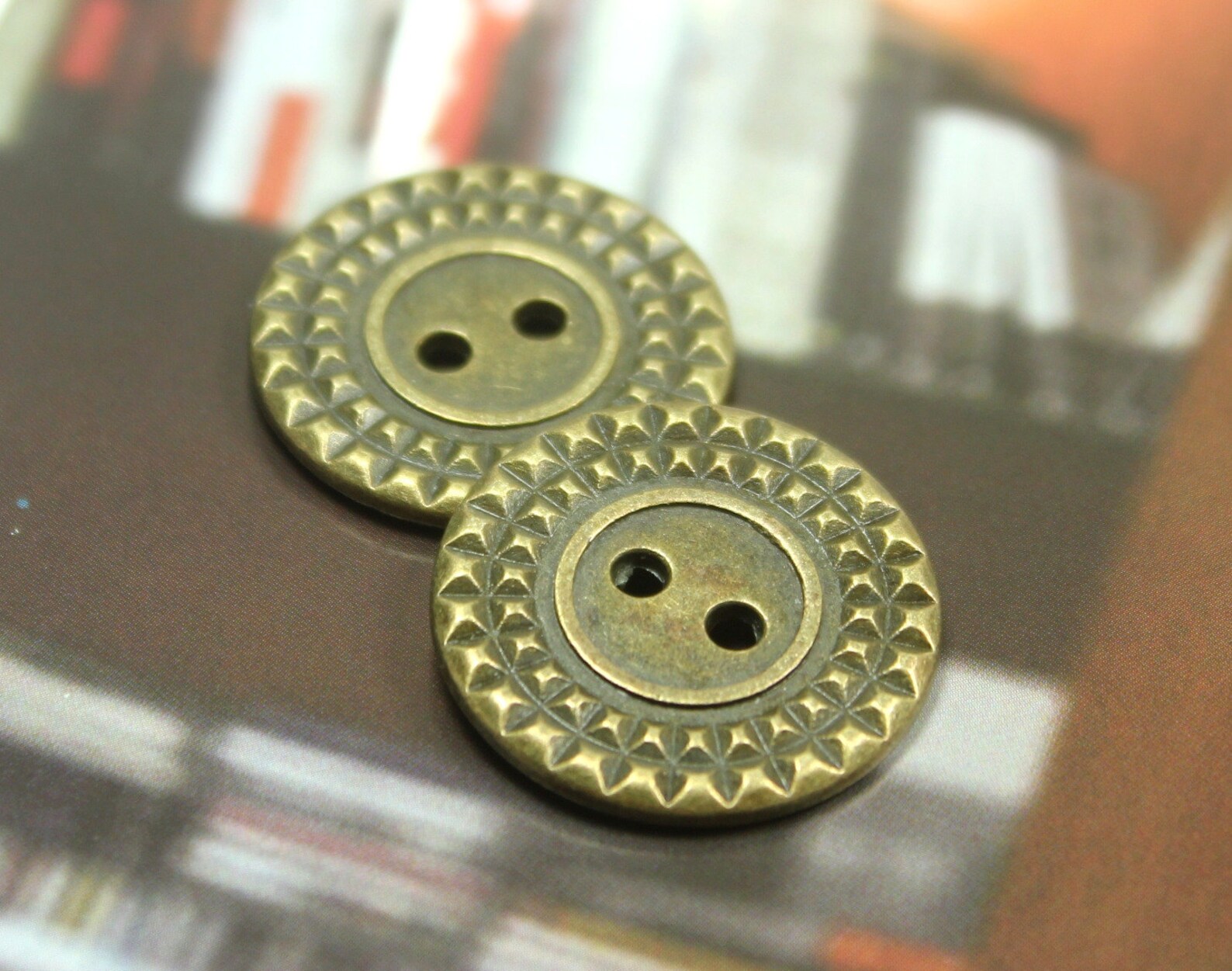 Metal Buttons Crown Gear Metal Buttons Antique Brass Color | Etsy