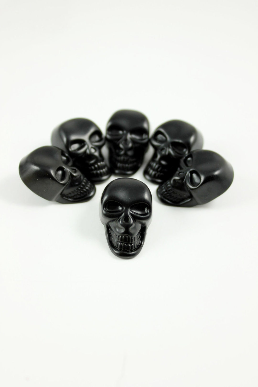 Metal Buttons - Skull Metal Buttons , Black Color , Shank , 1 Inch , 6 ...