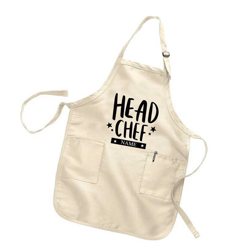 Head Chef Sous Chef Apron, Couple Matching Gift, Custom Cooking Apron ...