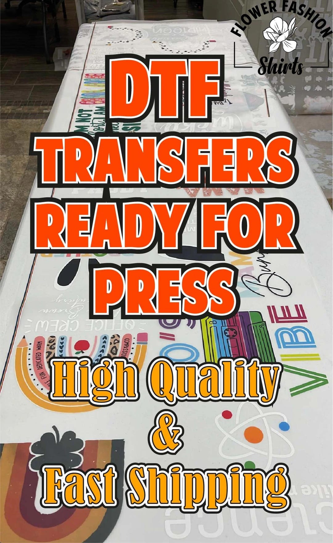 Full Color DTF Transfers, Custom DTF Transfer Ready for Press, Direct ...