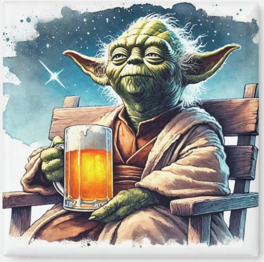Magnet - Yoda Relaxing With A Beer - Funny Fridge Magnet - Etsy