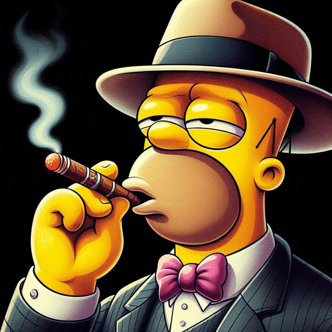 Homer Simpson Looking Cool as an Old School Gangster Boss | Funny ...