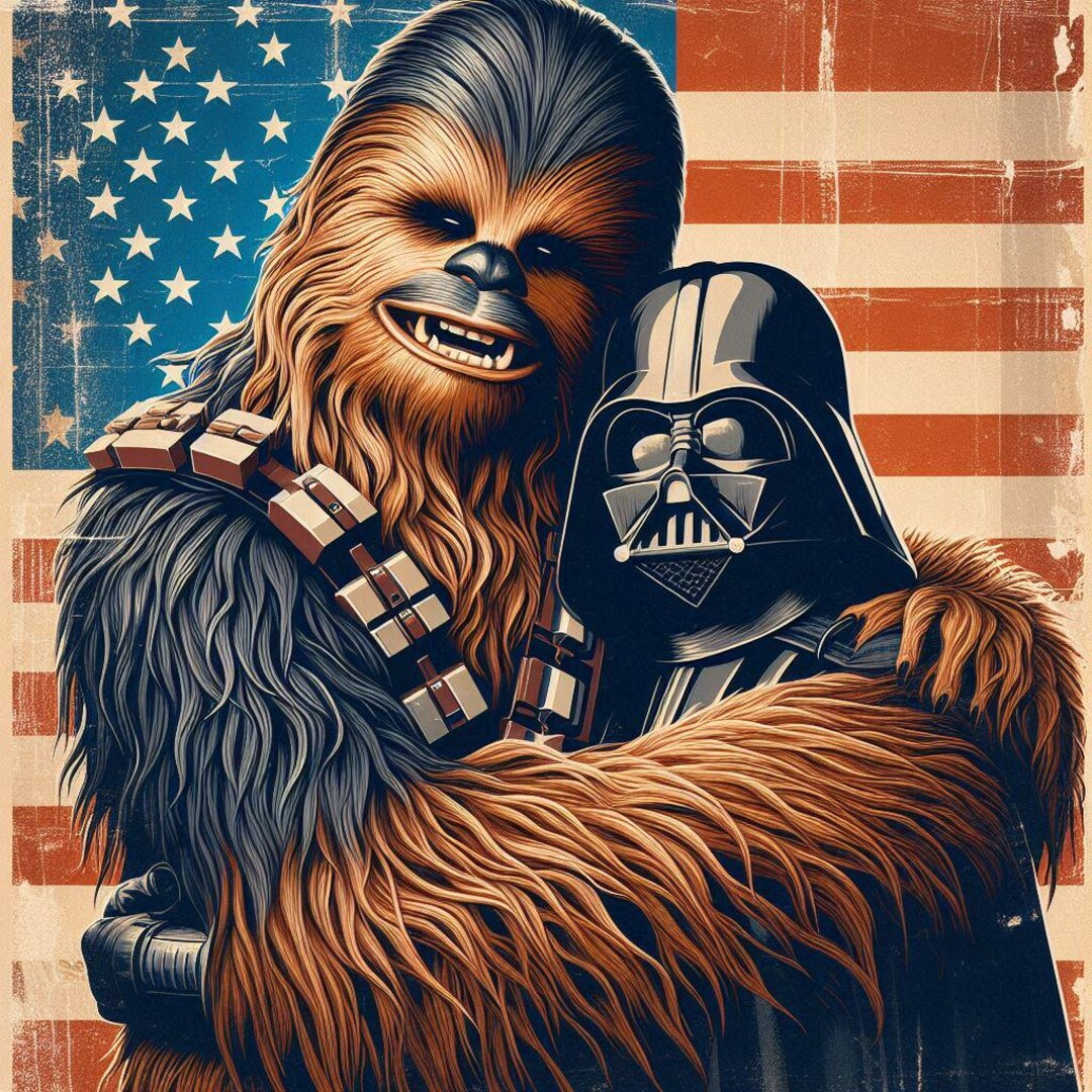 Darth Vader and Chewbacca Hugging Each Other | Funny Poster | Museum ...