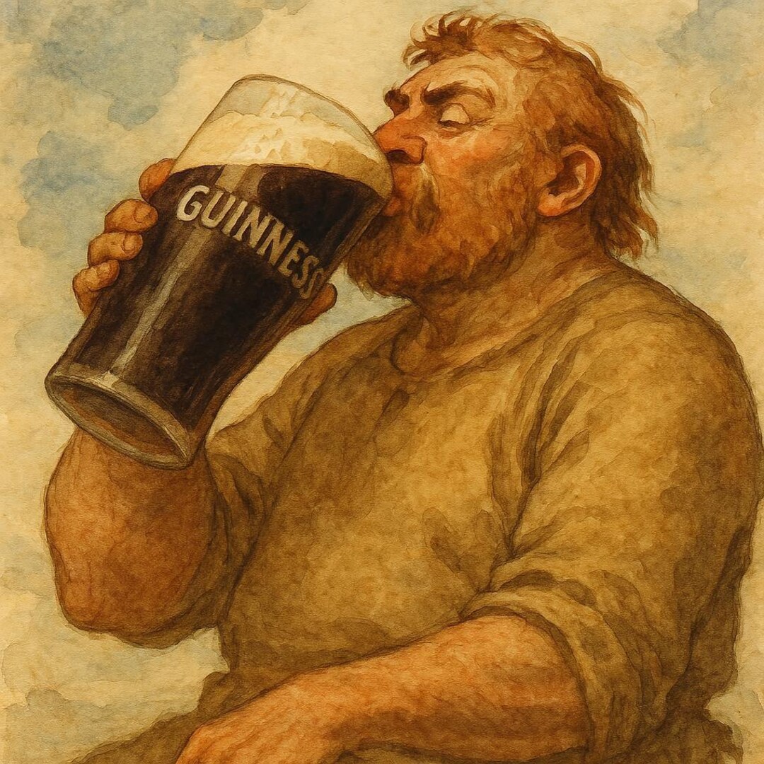 Giant Drinks A Giant Guinness | Guinness Poster | Funny Vintage ...