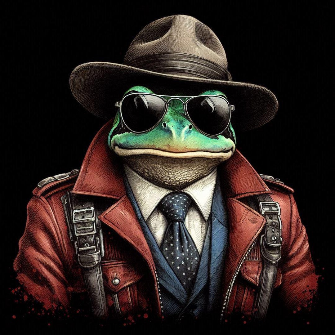 Badass Frog in Hat and Sunglasses | Funny Poster in Watercolor Style ...