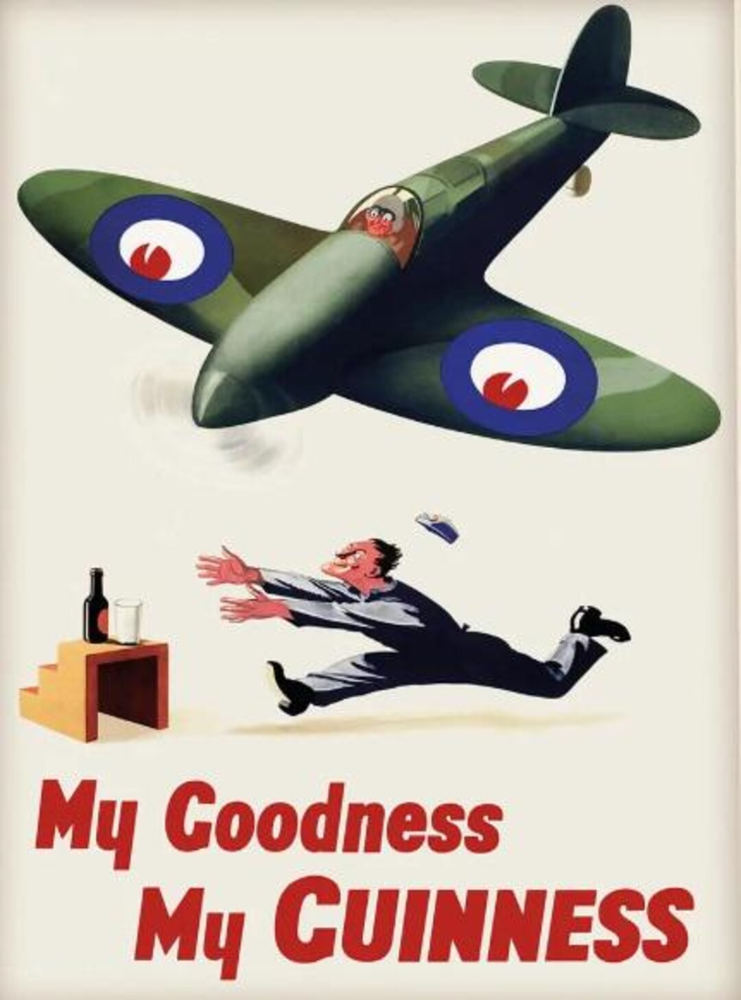 Guinness Spitfire Vintage Poster | Funny Vintage Poster | Classic ...