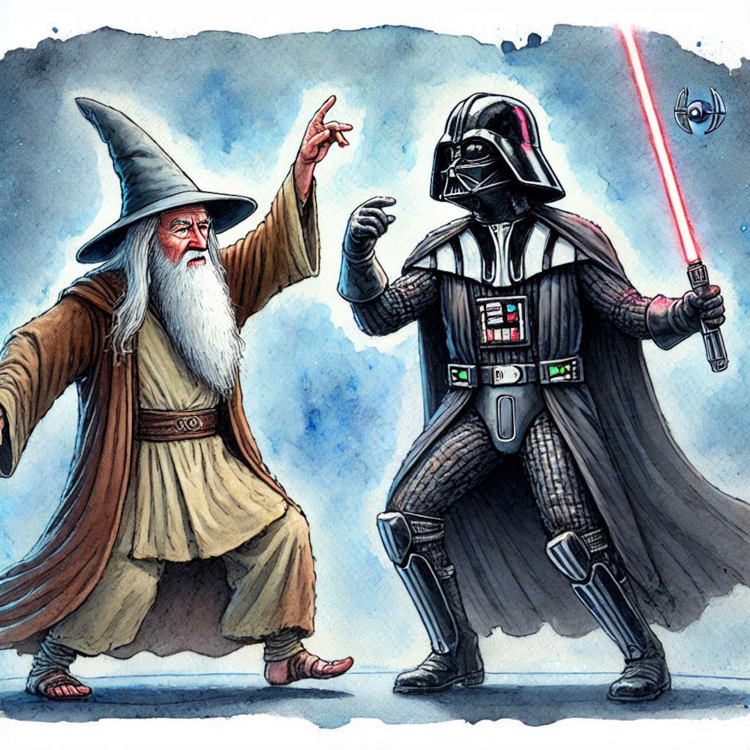 Gandalf and Darth Vader Dancing at the Disco | Funny Poster in ...