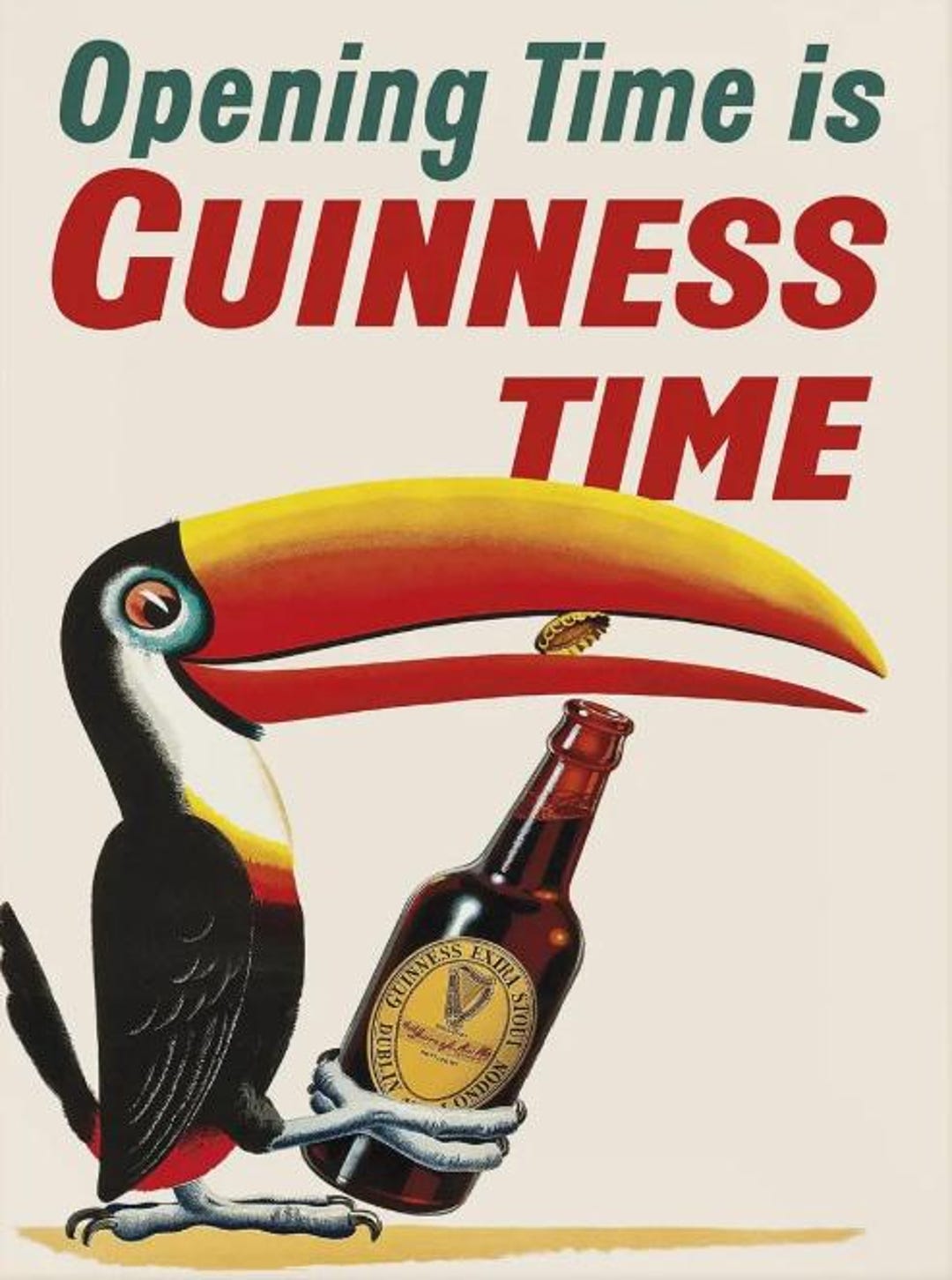 Opening Time is Guinness Time | Funny Vintage Poster | Classic Guinness ...