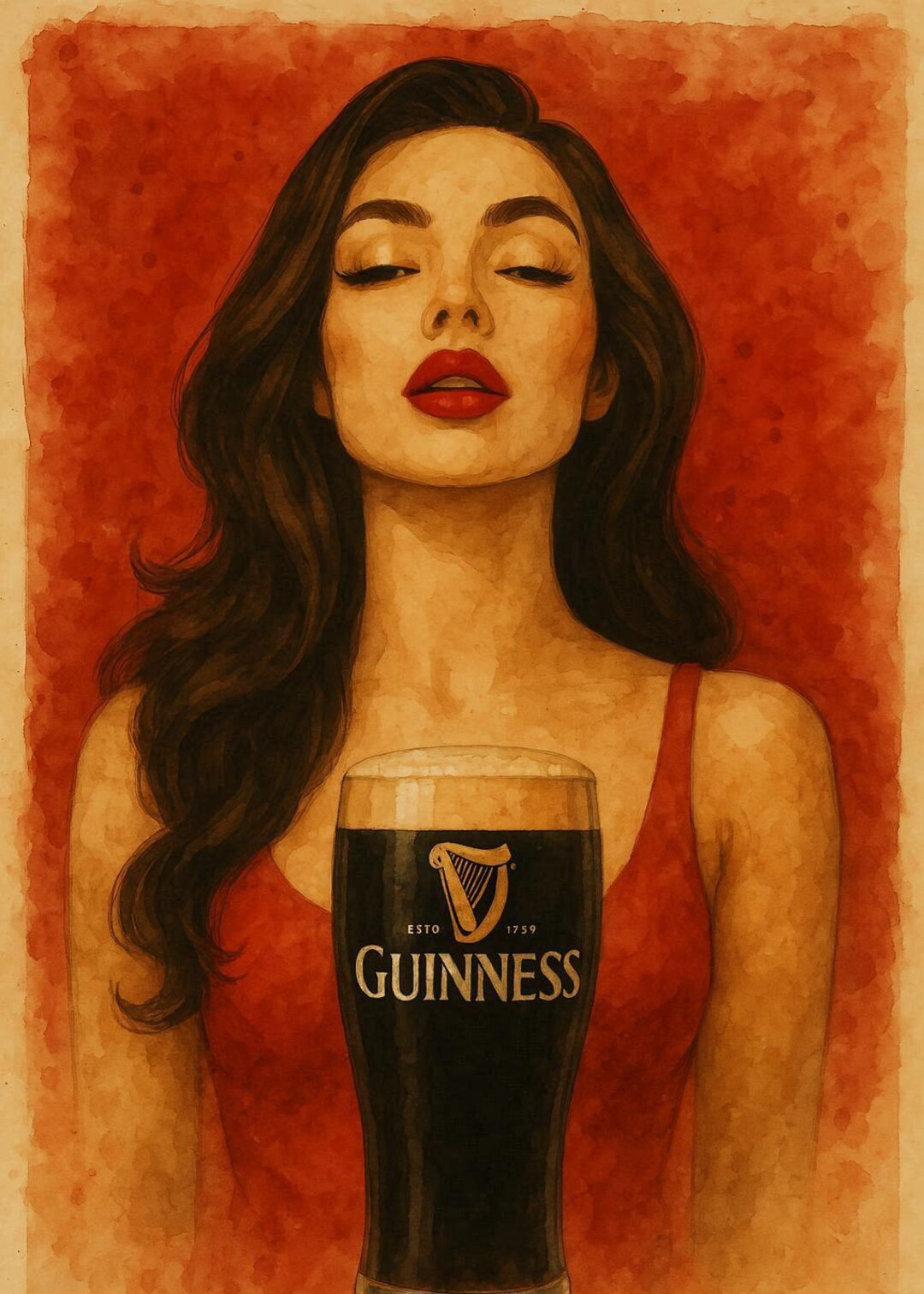 Guinness Pinup Poster | Guinness Poster | Funny Vintage Guinness Ad ...