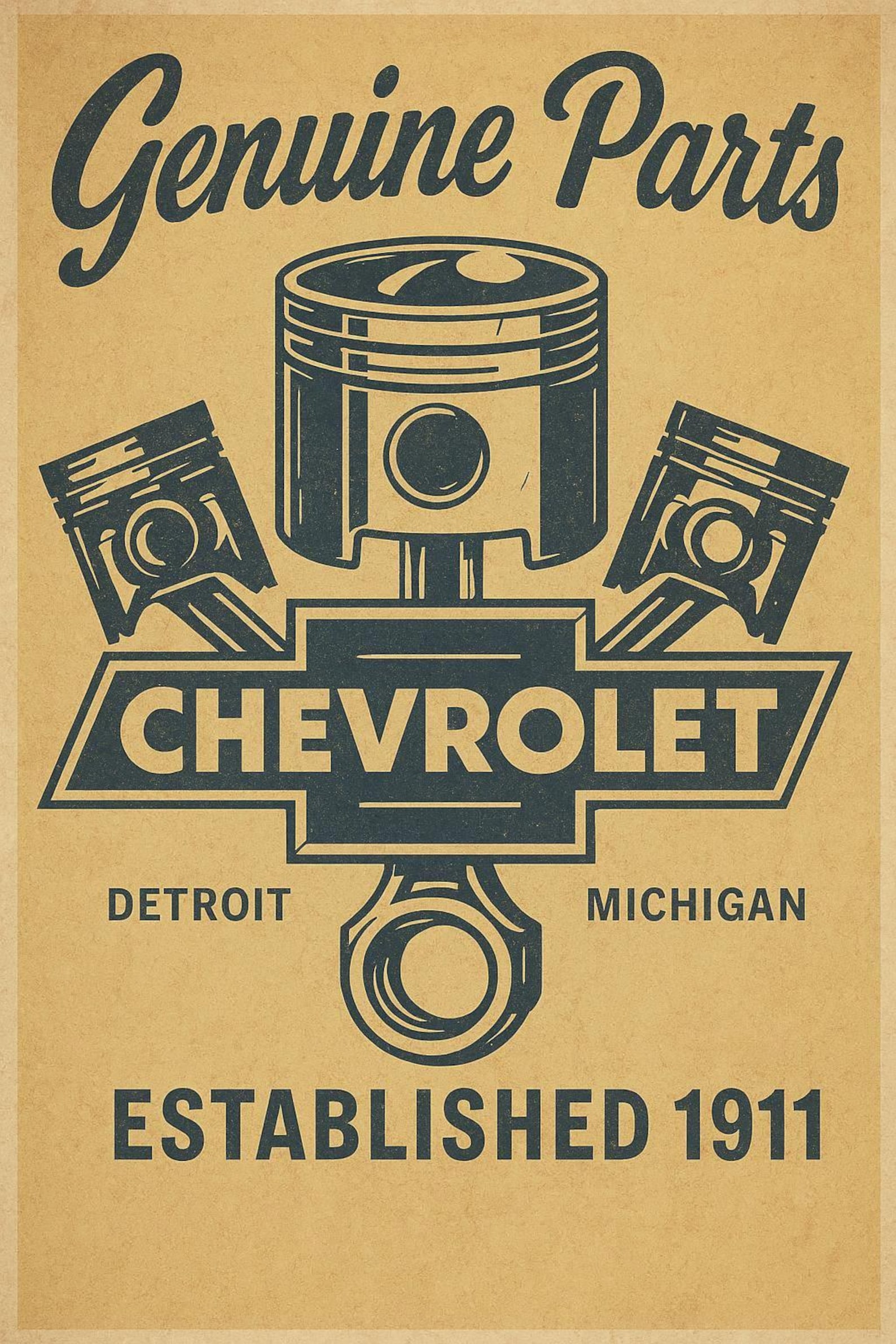 Vintage Chevrolet Garage Poster | Vintage Garage Poster | Man Cave Wall ...