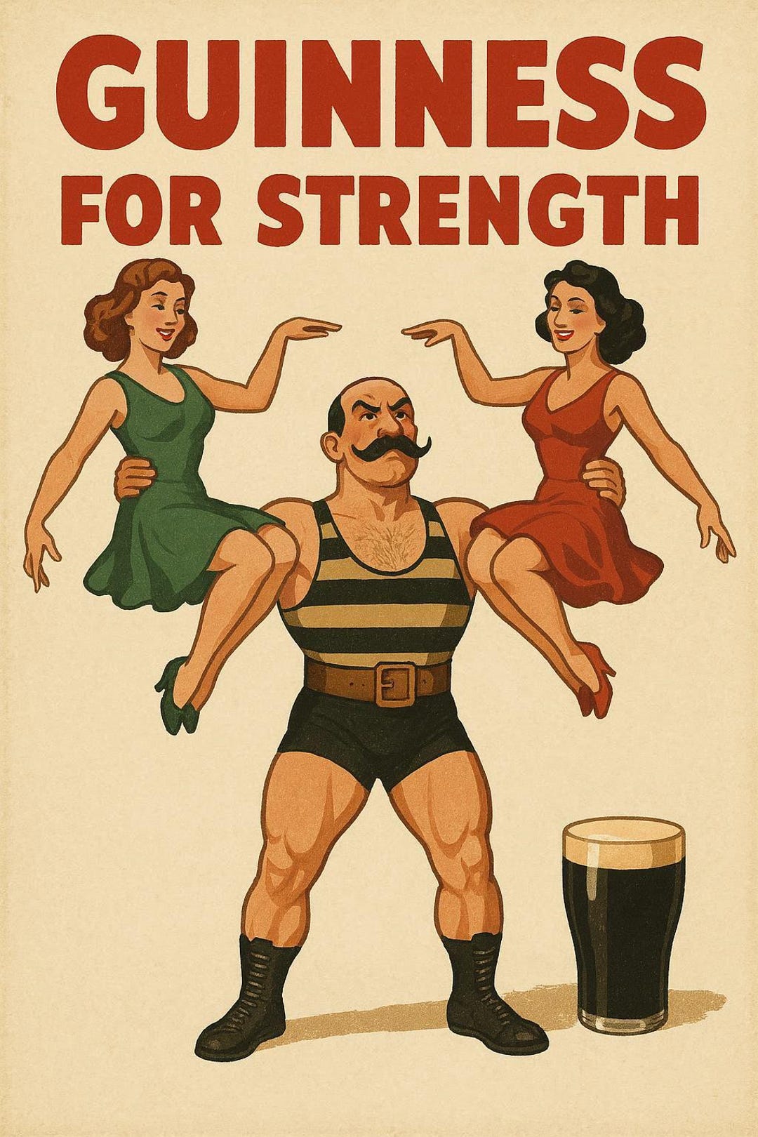 Guinness for Strong Men | Guinness Poster | Funny Vintage Guinness Ad ...