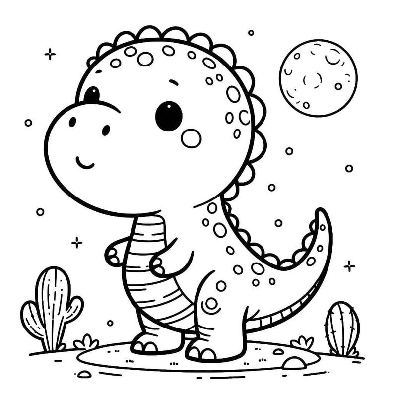 20 Cute Dinosaurs Coloring Pages for Kids – Printable Activity Pack ...