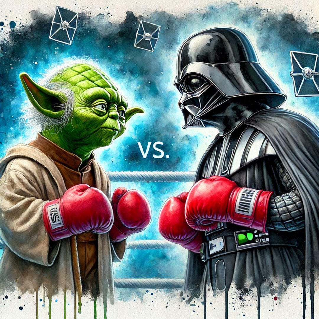 Yoda Vs Darth Vader - Epic Boxing Match Poster | Funny Poster in ...