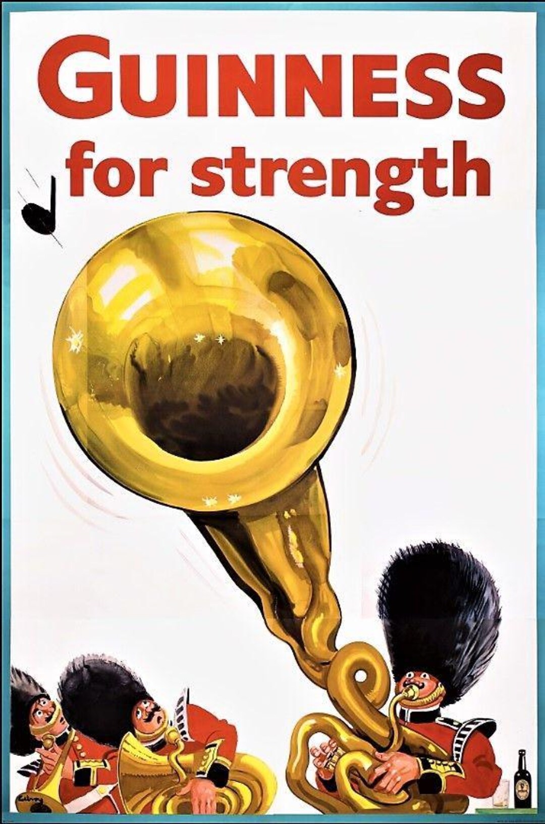 Funny Retro Guinness for Strength Ad Poster | Guinness Bar Poster ...