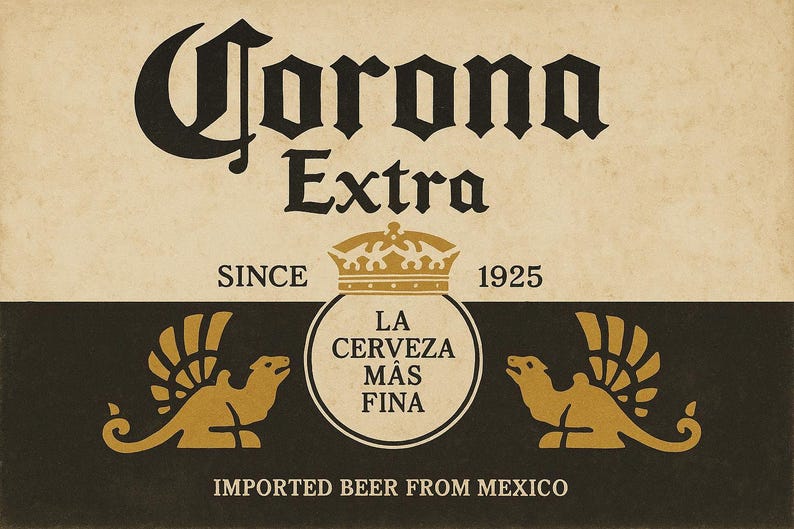 Classic Corona Extra Beer Poster | Retro Beer Poster | Bar Wall Art ...