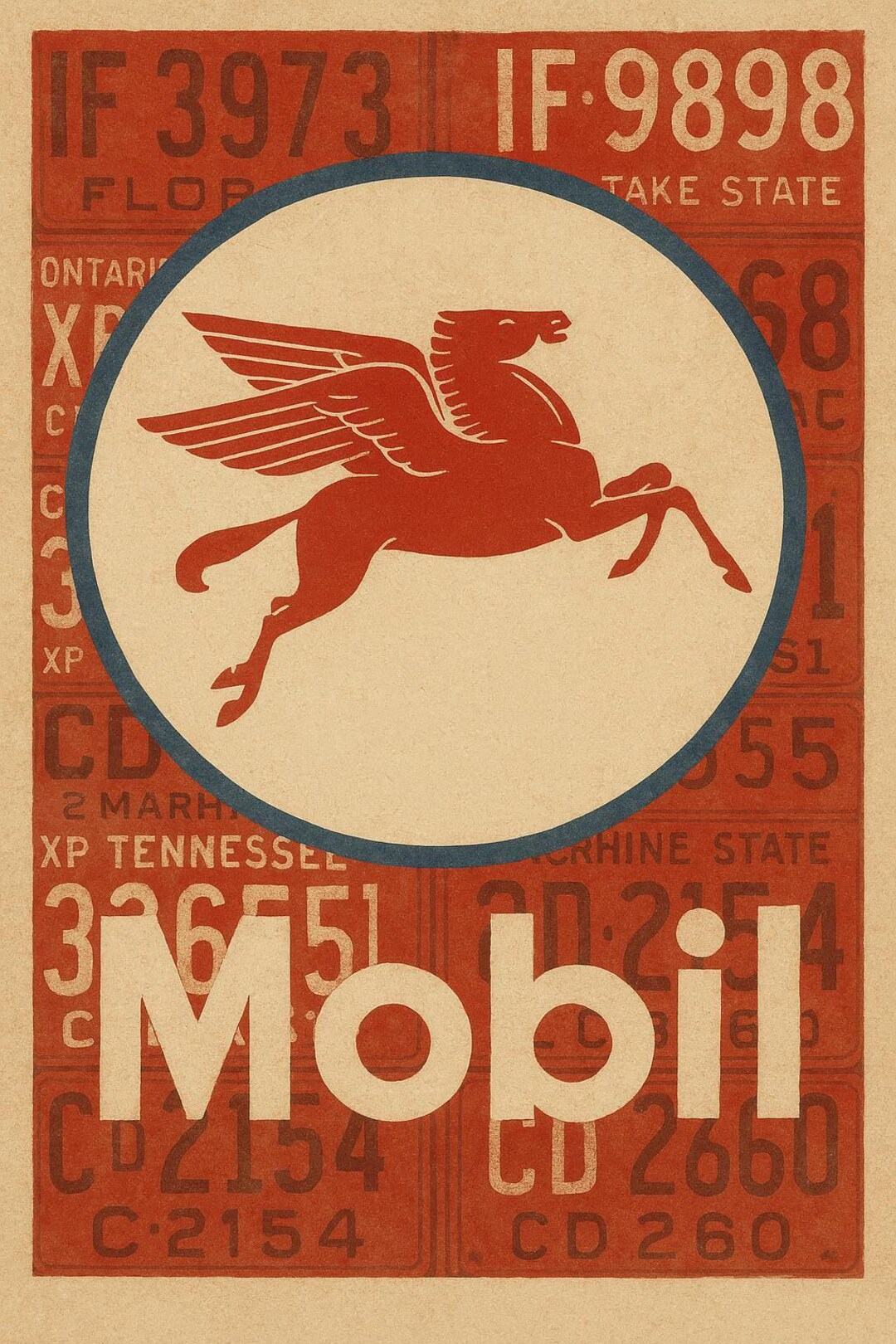 Classic Mobil Garage Poster | Vintage Garage Poster | Man Cave Wall Art ...