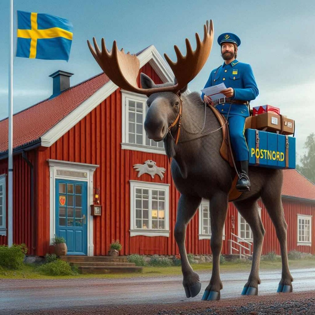 Swedish Postman Riding on Moose Funny Poster | Funny Poster | Museum ...