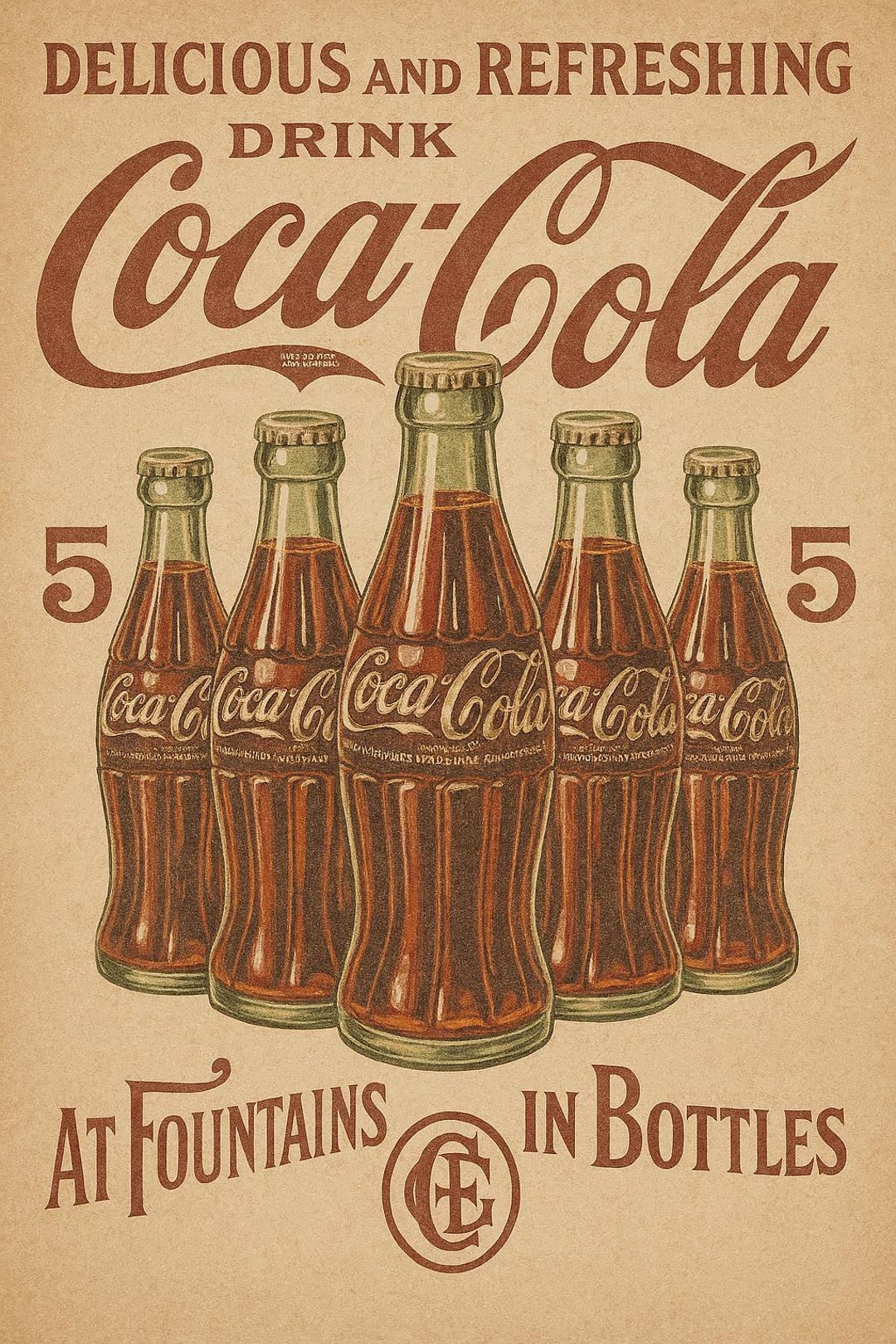 Classic Coca Cola Vintage Ad Poster | Vintage Nostalgia Ad Poster ...