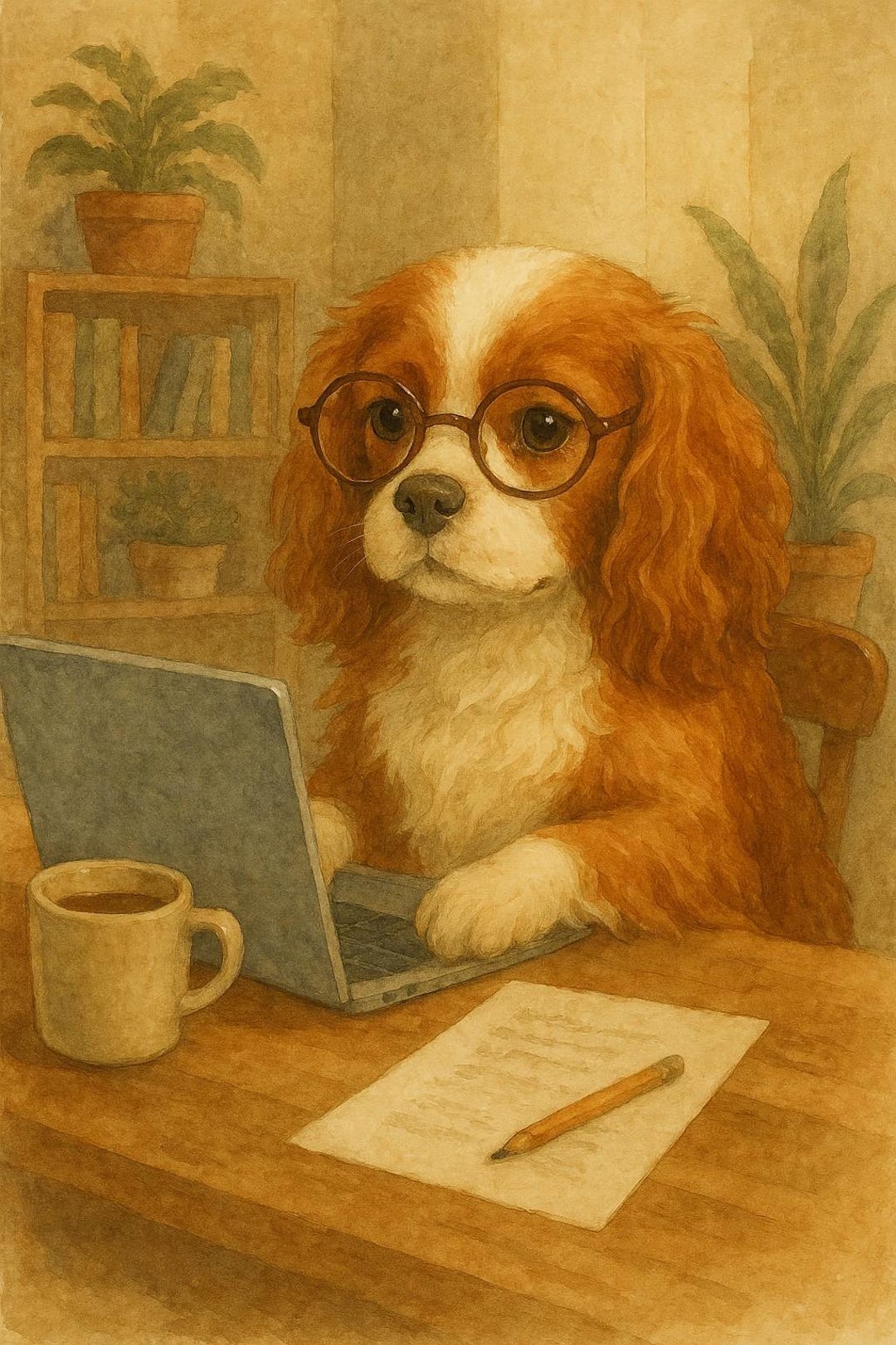 Cavalier King Charles Spaniel Working From Home | Funny Dog Home Office ...