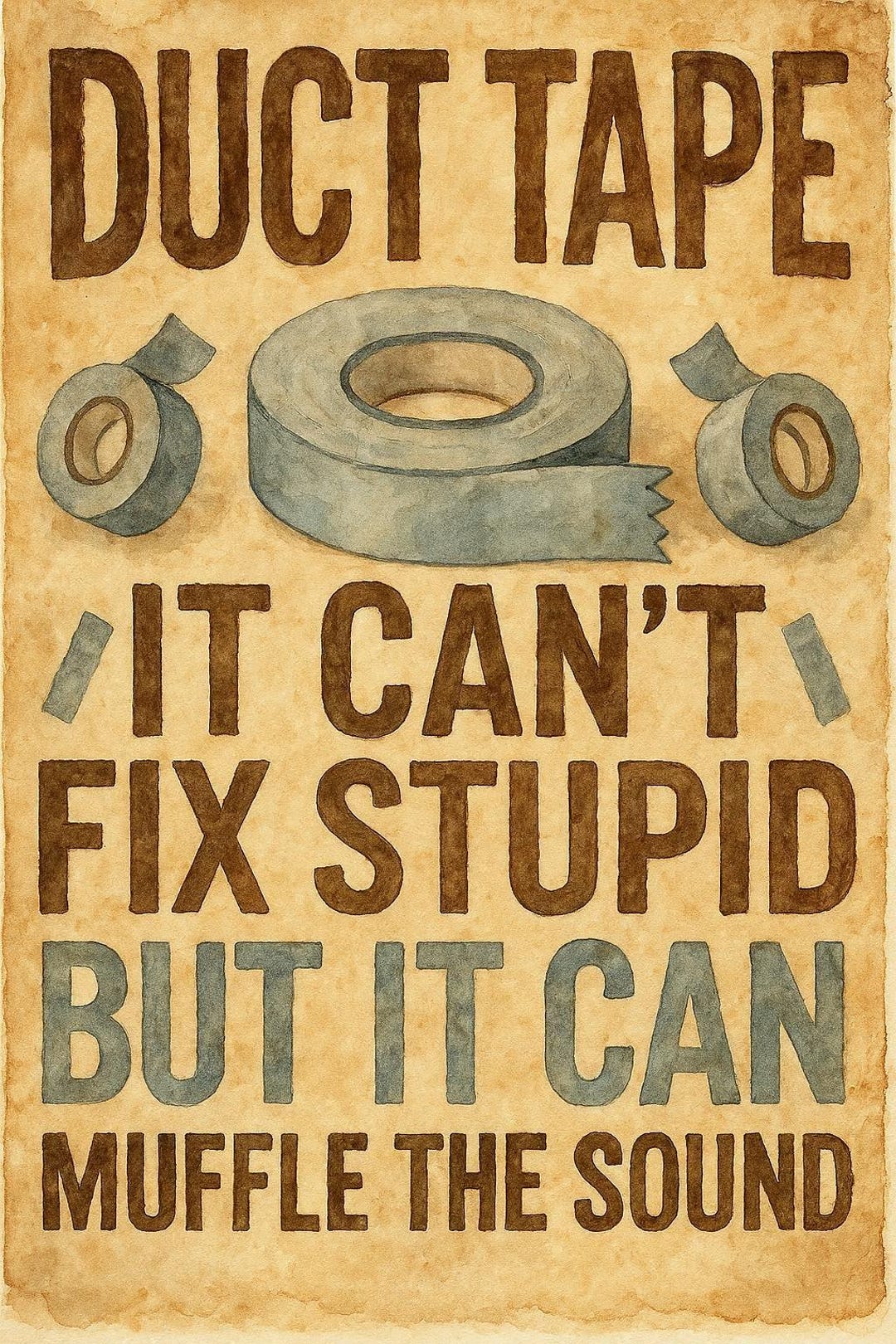 Funny Duct Tape Poster | Humor Poster | Funny Wall Decor | 8x12 Matte ...