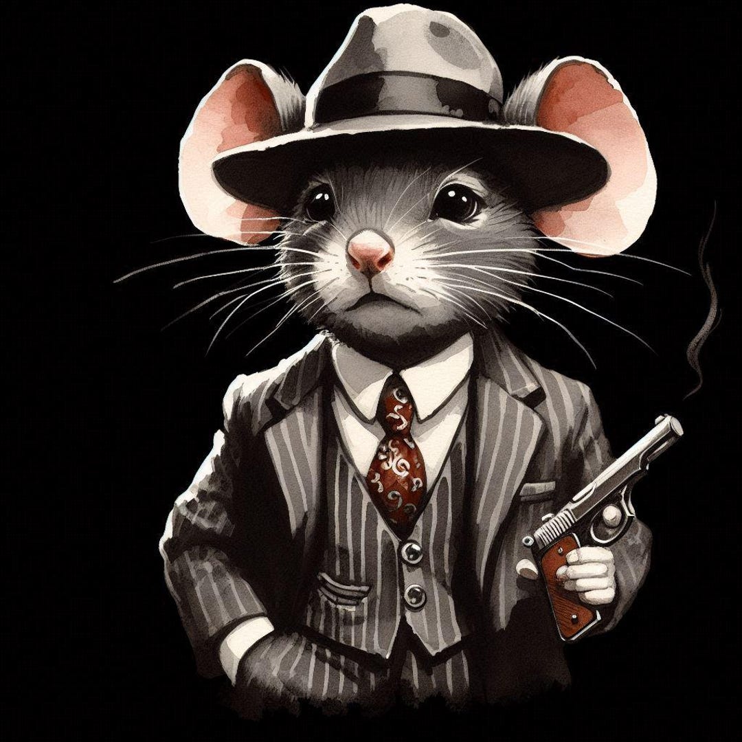 Badass Mafia Mouse Poster | Funny Poster in Watercolor Style | Museum ...