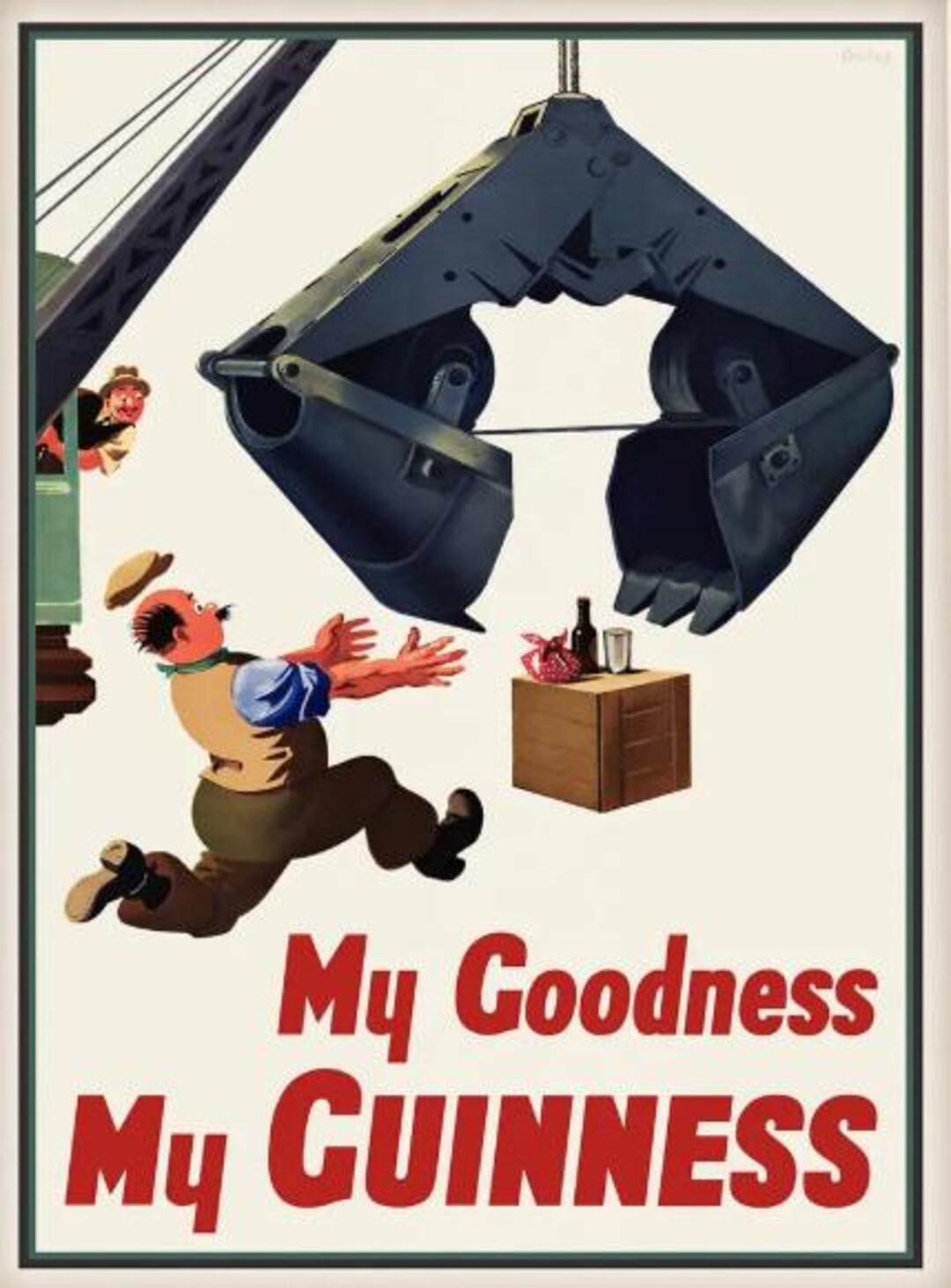 Guinness at Work! | Funny Vintage Poster | Classic Guinness Ad Poster ...