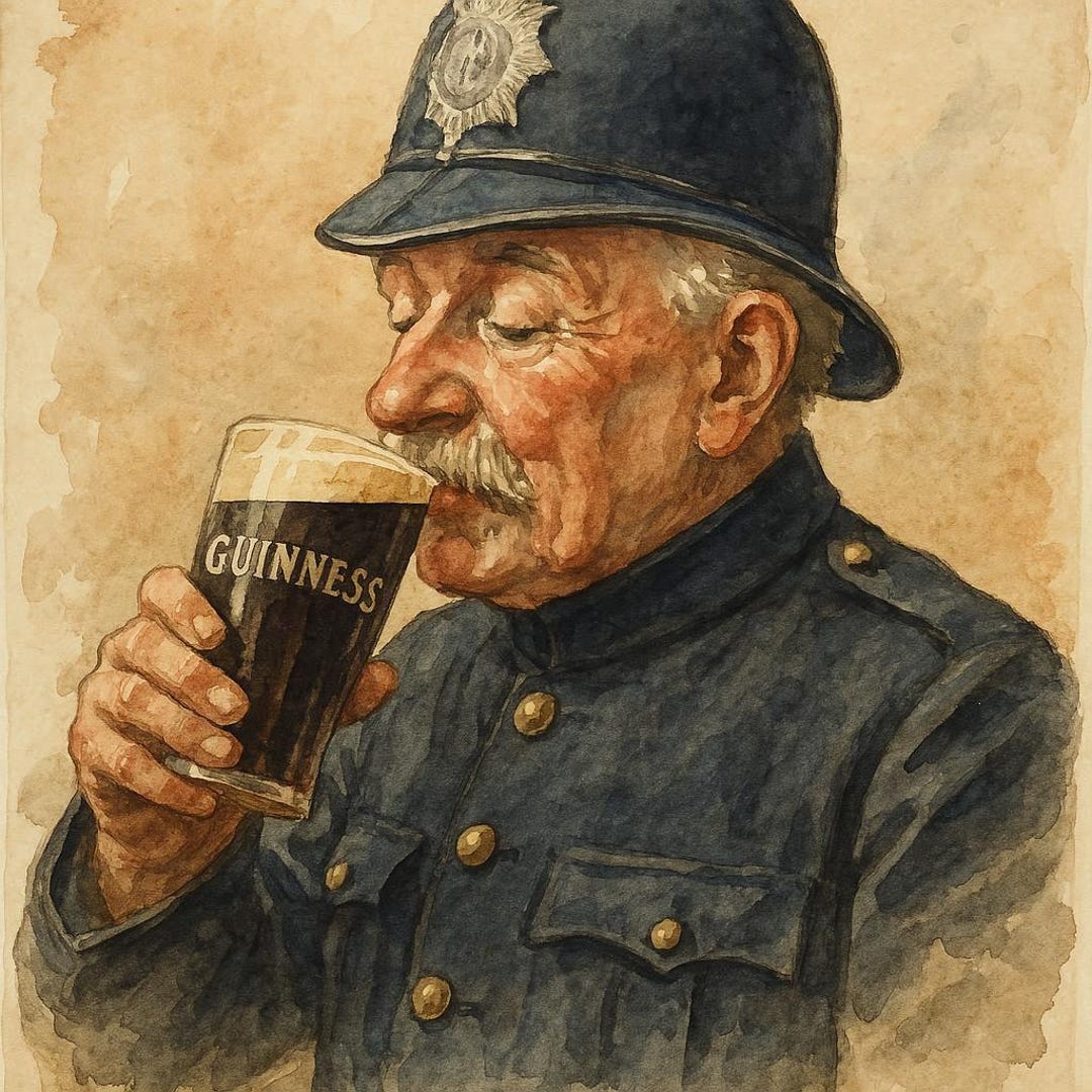 Old School Police Drinking Guinness | Guinness Poster | Funny Vintage ...