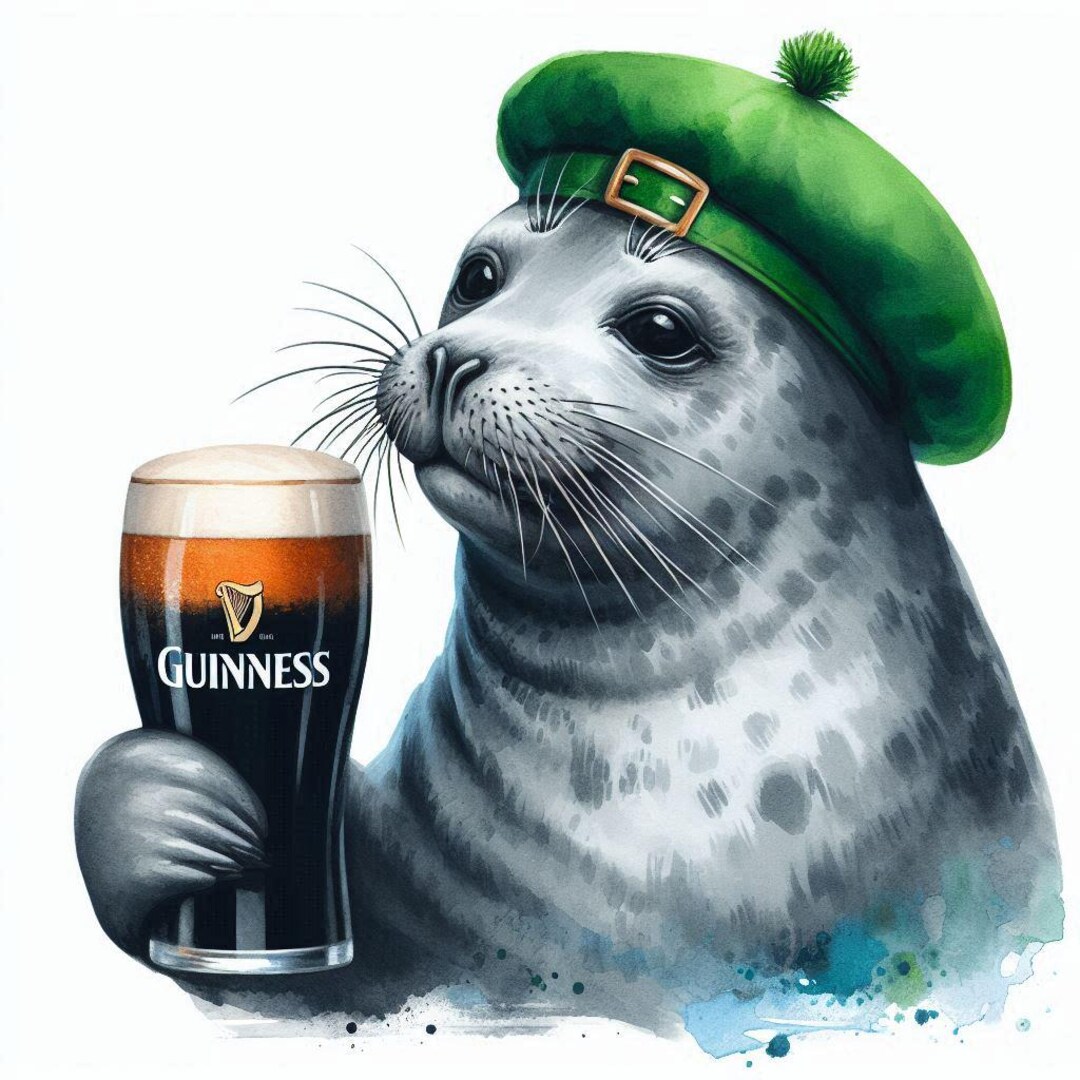 Irish Seal With A Guinness | Guinness Poster | Funny Vintage Guinness ...