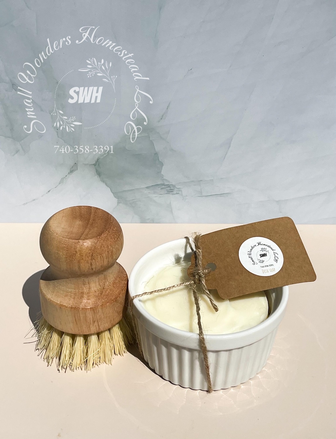 Dish Soap Bar Set With Bamboo Scrubber, Ramekin, Natural Ingredients - Etsy