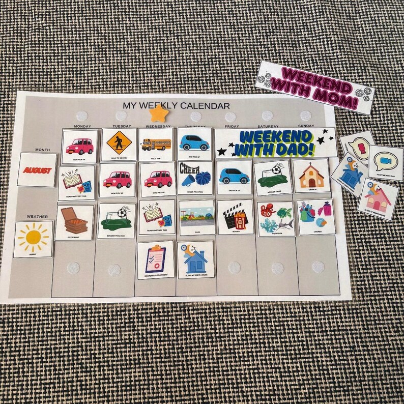 Visual Schedule Calendar for Kids | Laminated Routine Chart + 300 ...