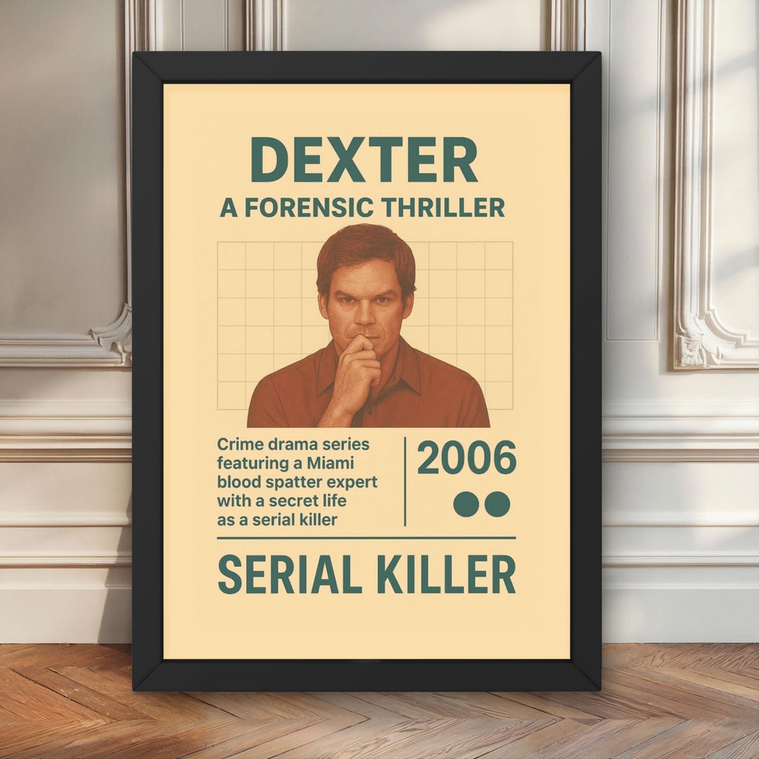 Dexter Morgan Poster – Retro TV Crime Drama Wall Art – Serial Killer ...